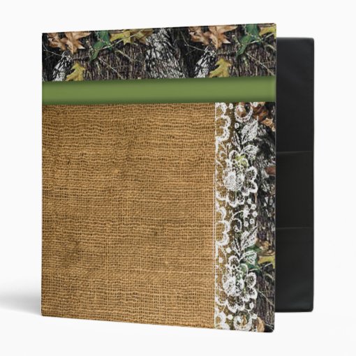 Camouflage Binder with Burlap & Lace | Zazzle