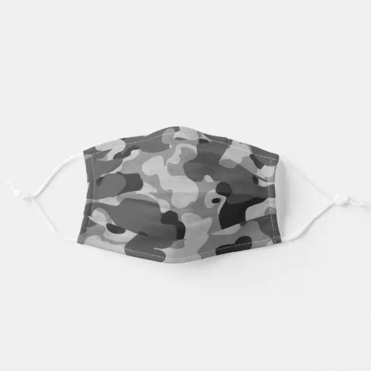 Camouflage Black and Gray Military Camo Pattern Adult Cloth Face Mask ...