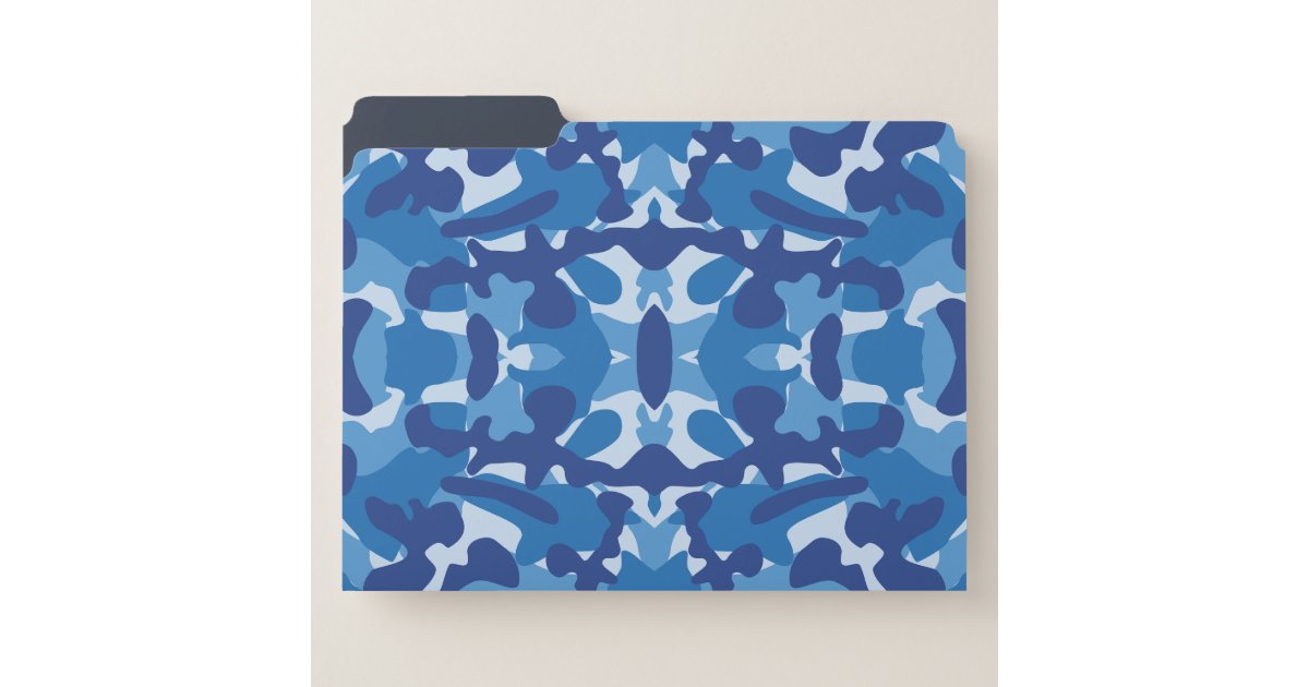 Camouflage Blue Camo Army Pattern Monogram File Folder | Zazzle