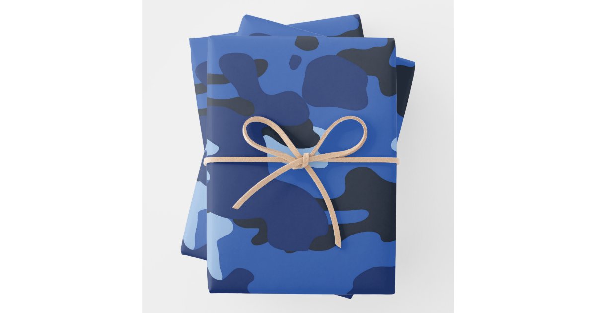 Camouflage Blue Camo Army Pattern Wrapping Paper Sheets | Zazzle