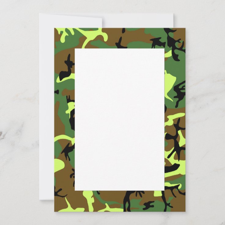 Camouflage Border Invitation | Zazzle