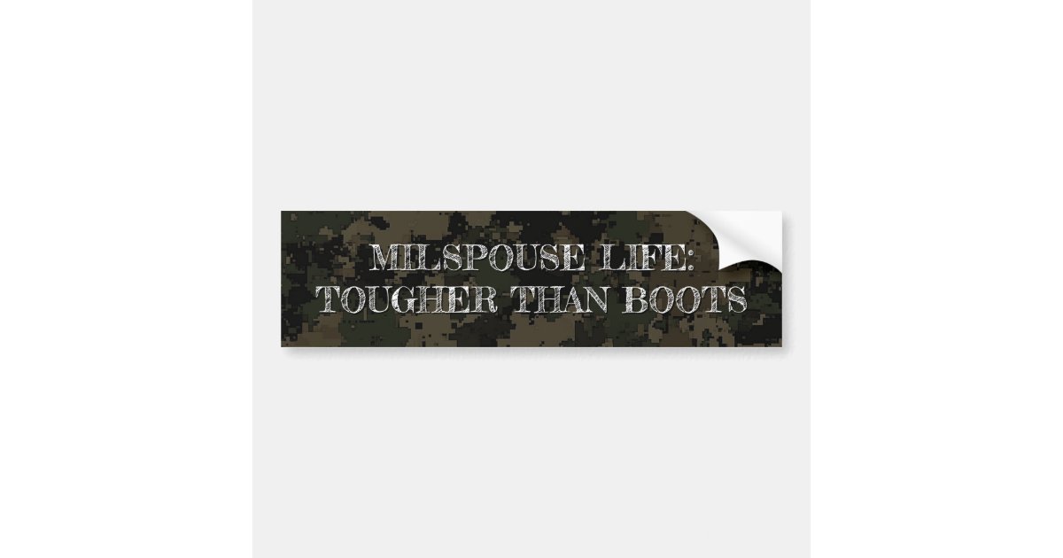 Camouflage Bumper Sticker with Encouraging Message | Zazzle