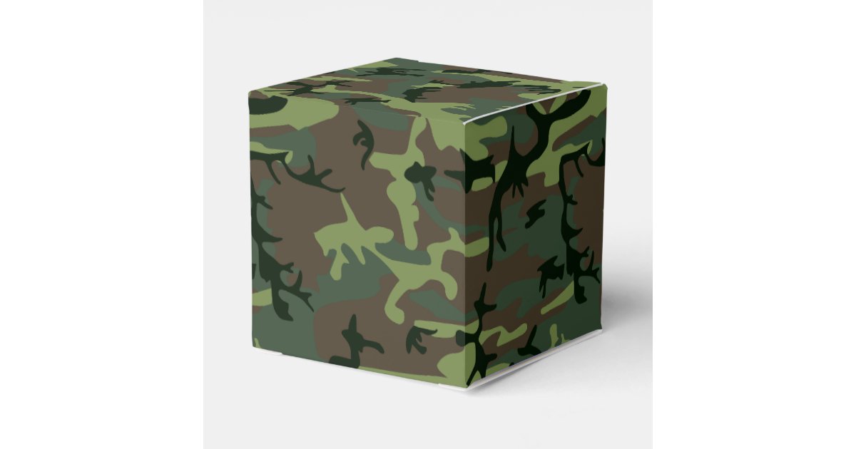 Camouflage Camo Green Brown Pattern Favor Boxes | Zazzle