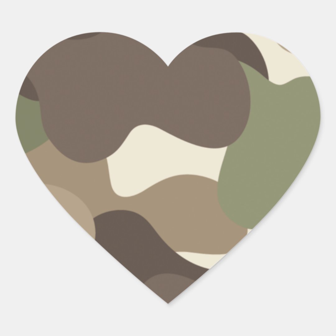 Camouflage Camo Heart Sticker | Zazzle