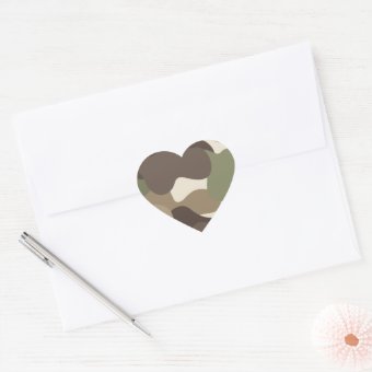 Camouflage Camo Heart Sticker | Zazzle