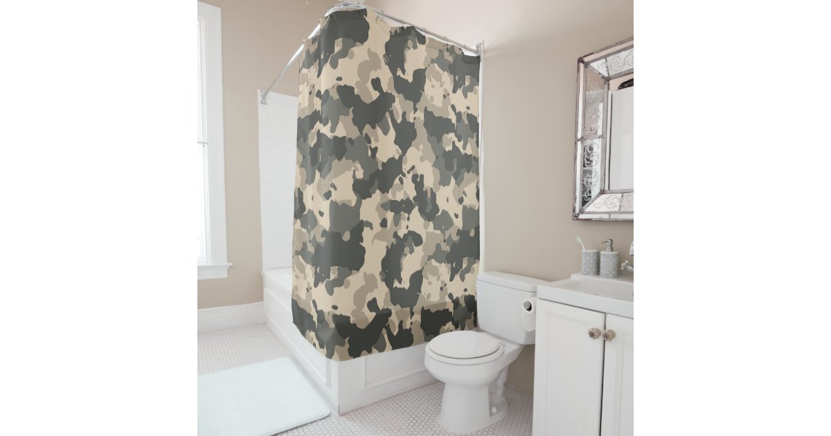 Camouflage Camo Tan Green Army Woodland Shower Curtain Zazzle