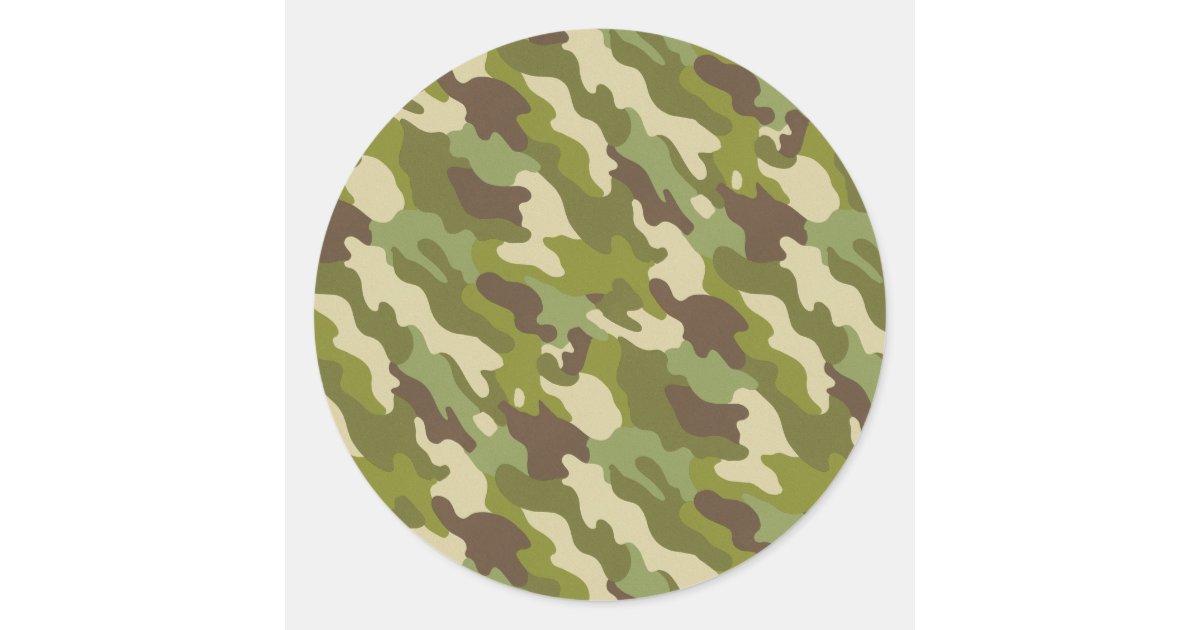 Camouflage Classic Round Sticker | Zazzle