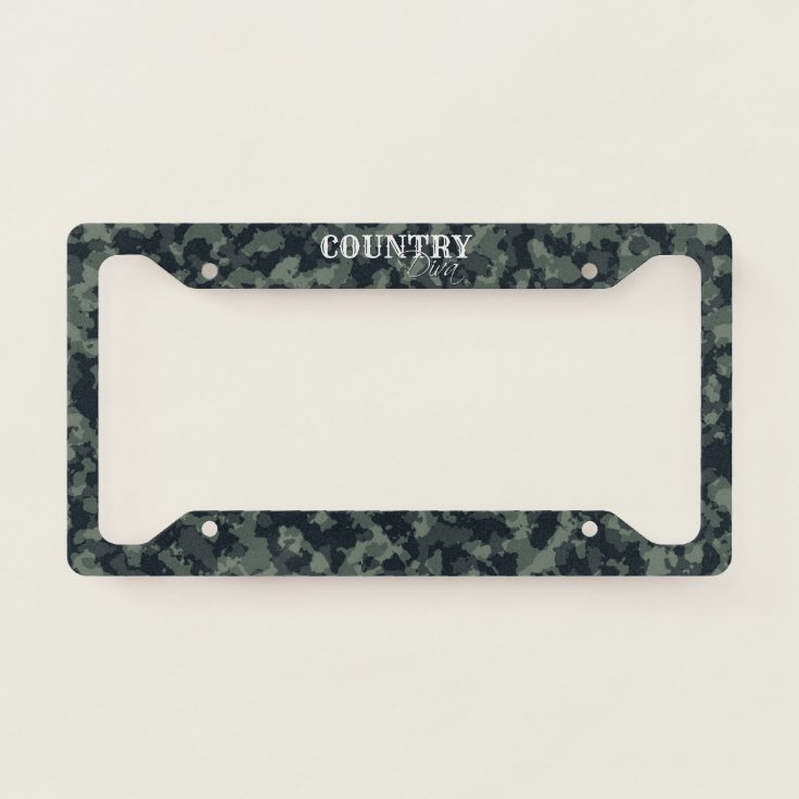 Camouflage Country Diva License Plate Frame | Zazzle