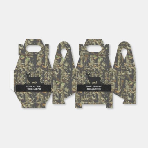 Camouflage Deer Hunting Men's Birthday Favor Boxes | Zazzle