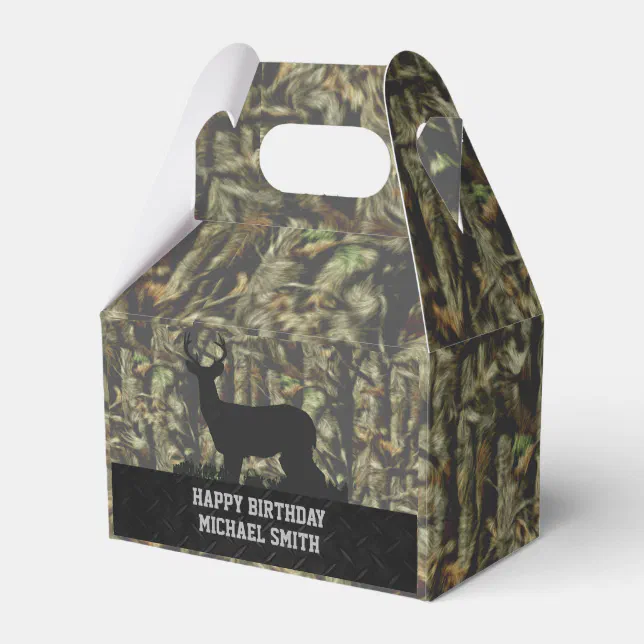 Camouflage Deer Hunting Men's Birthday Favor Boxes | Zazzle