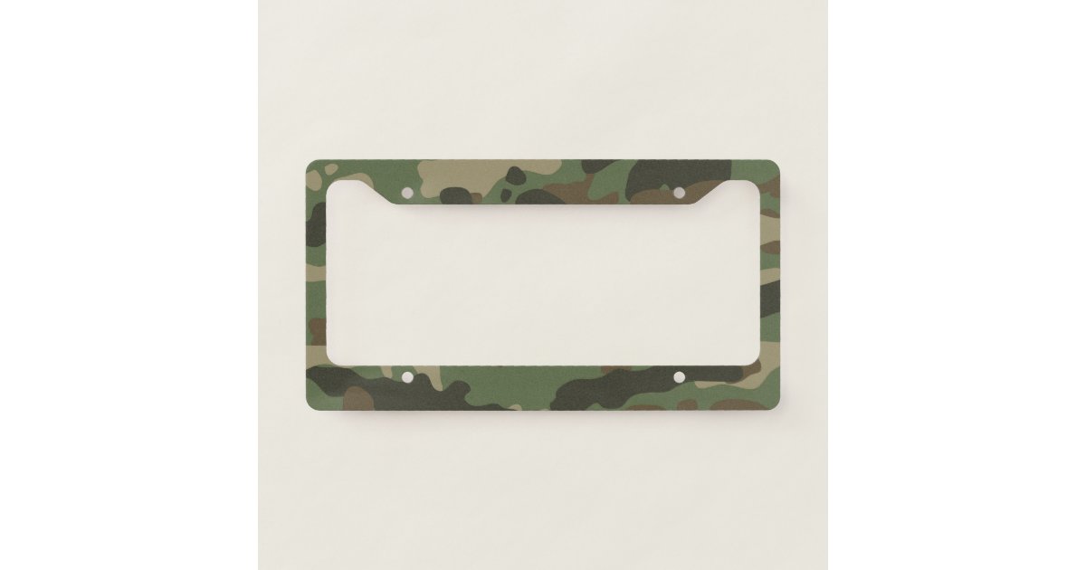 Camouflage Green Camo Army Pattern License Plate Frame | Zazzle