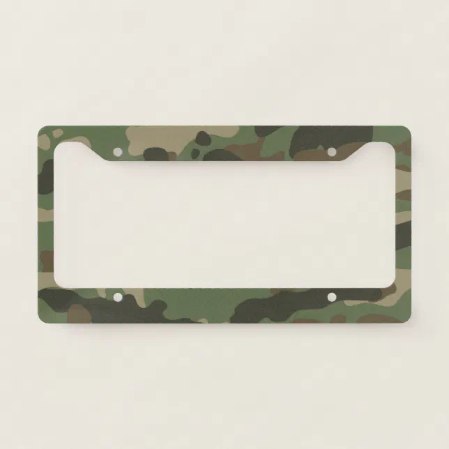 Camouflage Green Camo Army Pattern License Plate Frame | Zazzle