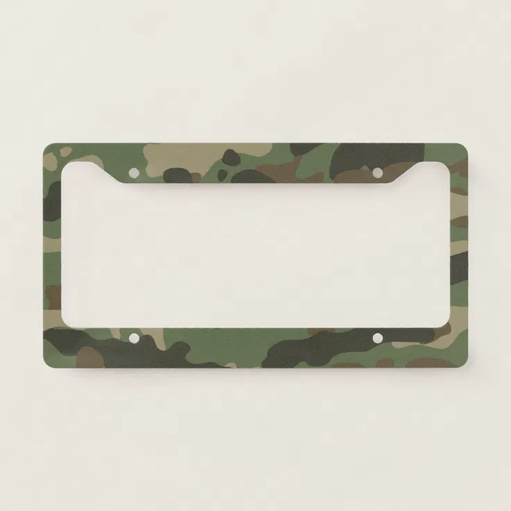 Camouflage Green Camo Army Pattern License Plate Frame | Zazzle