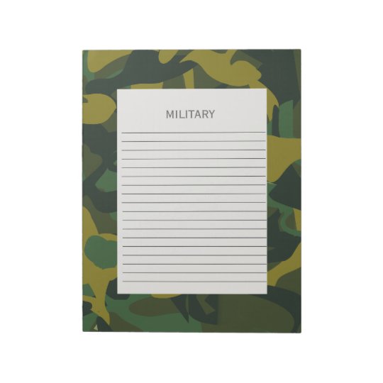 Camouflage Military Army Notepad | Zazzle.com