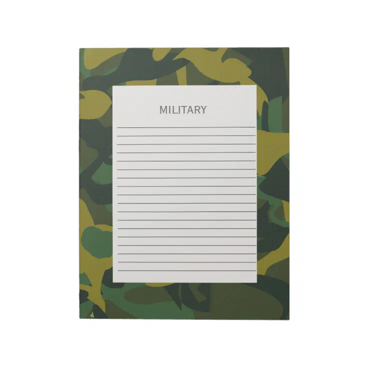 Camouflage Military Army Notepad | Zazzle