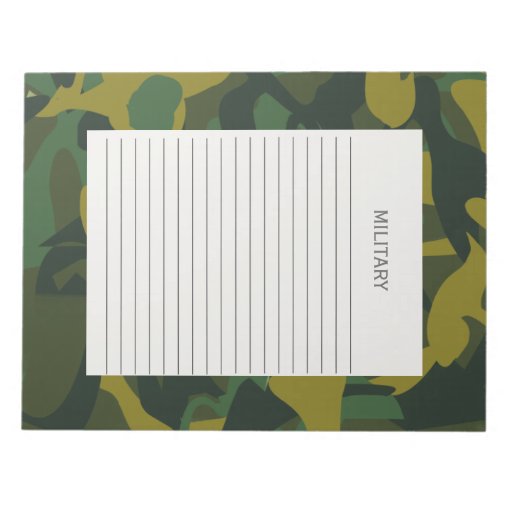 Camouflage Military Army Notepad | Zazzle