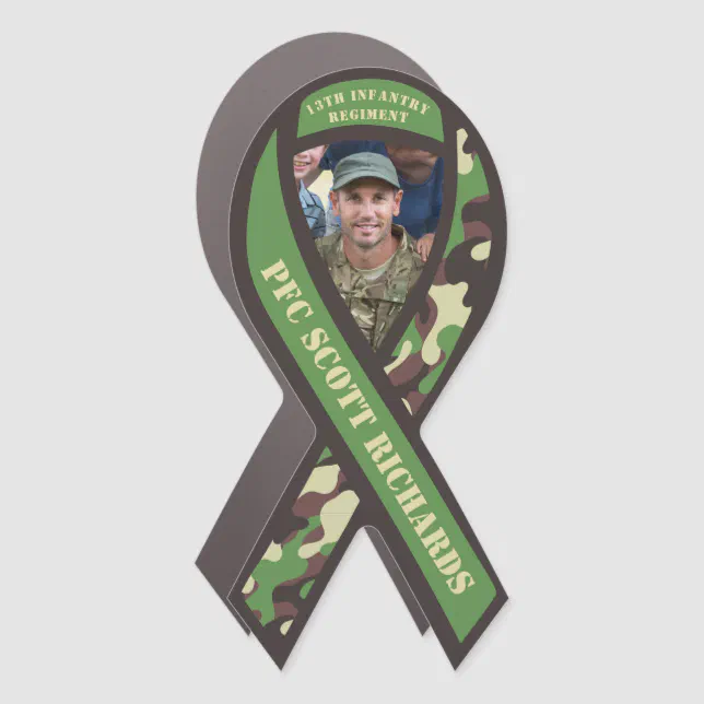 Camouflage Military Deployed Soldier Name Ribbon Car Magnet | Zazzle
