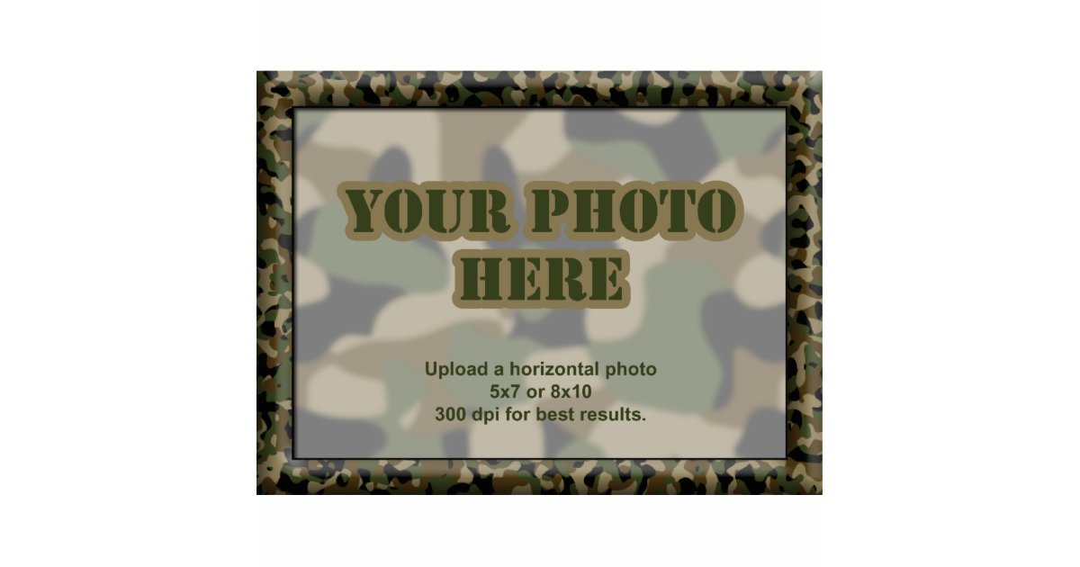 Camouflage Military Photo Frame Cutout | Zazzle