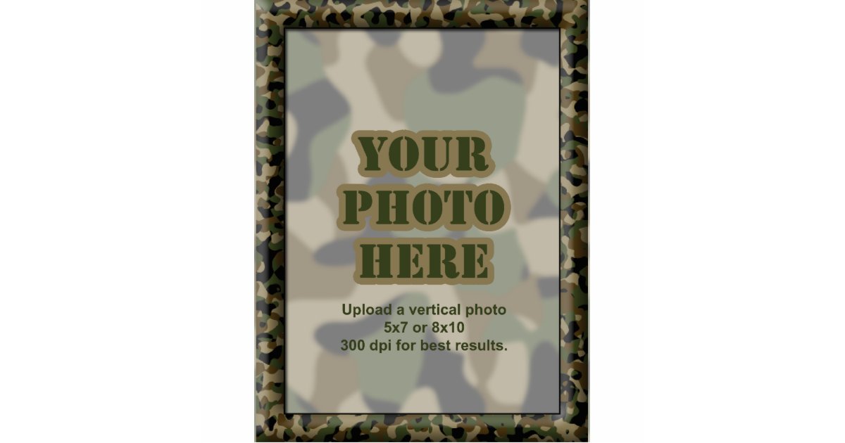 Camouflage Military Photo Frame Statuette | Zazzle