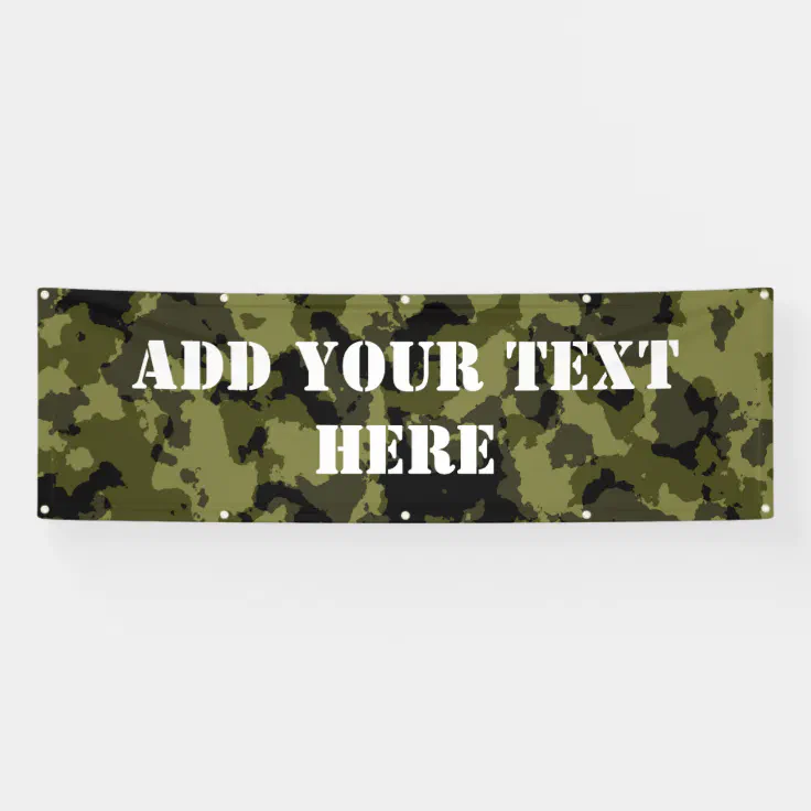 Camouflage military style pattern banner | Zazzle