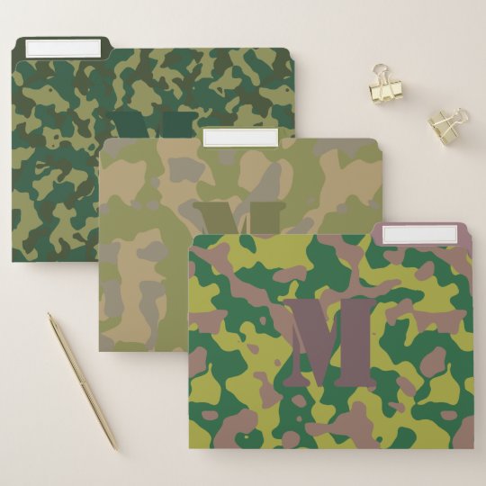 Camouflage Monogram File Folders | Zazzle.com