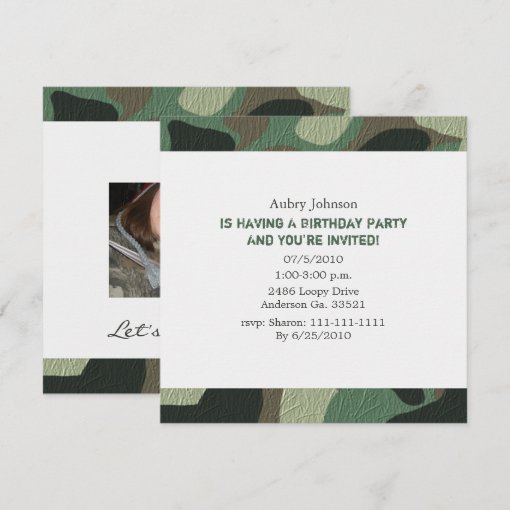 Camouflage Party Invitations | Zazzle