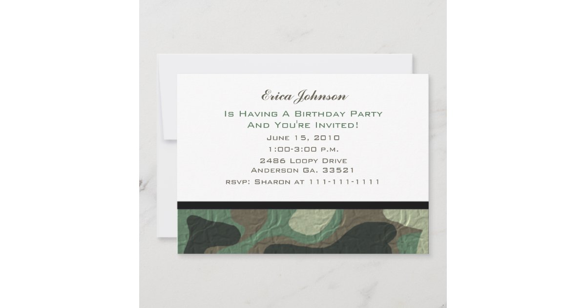 Camouflage Party Invitations | Zazzle