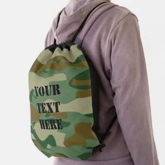 Camouflage pattern bag | Camo drawstring backpack | Zazzle
