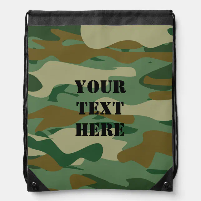 Camouflage pattern bag | Camo drawstring backpack | Zazzle