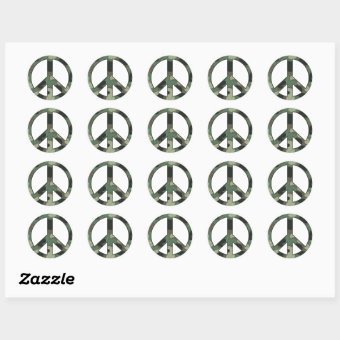 Camouflage Peace Sign Stickers | Zazzle