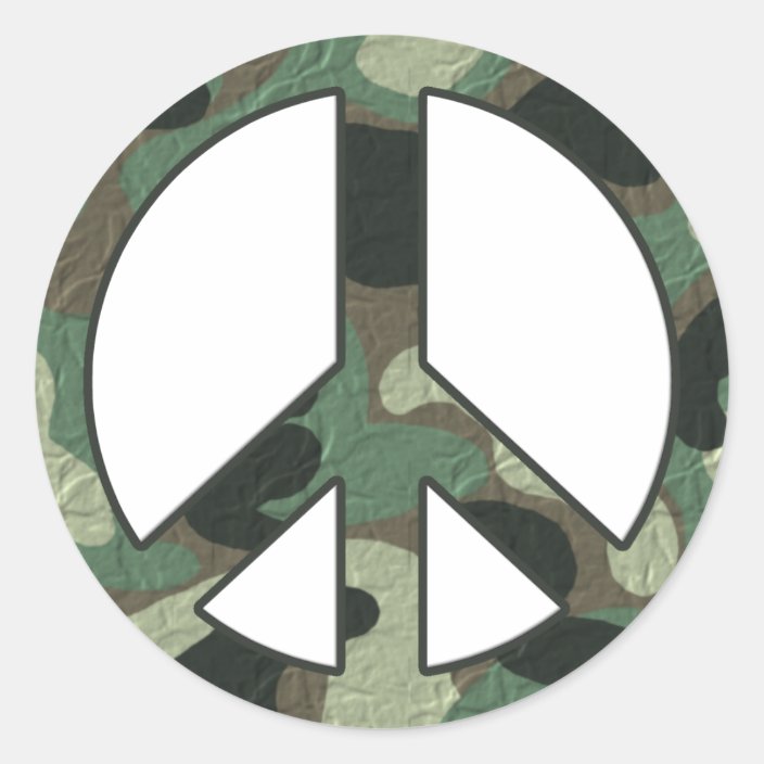 Camouflage Peace Sign Stickers | Zazzle.com