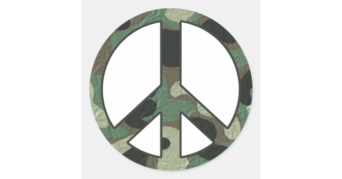 Camouflage Peace Sign Stickers | Zazzle