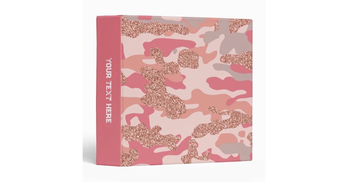 Camouflage Rose Gold Blush Pink Camo Army Pattern 3 Ring Binder | Zazzle