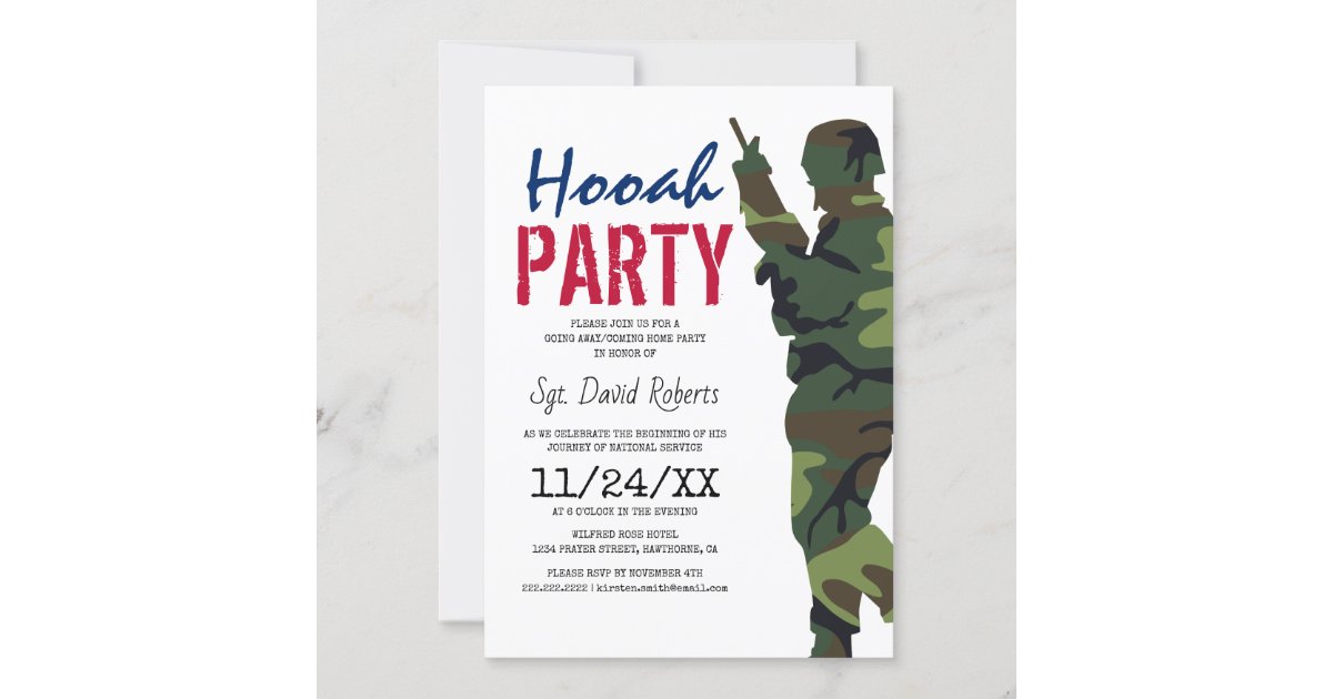 Camouflage Soldier Military Party Invitation | Zazzle