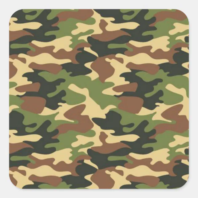 camouflage square sticker | Zazzle