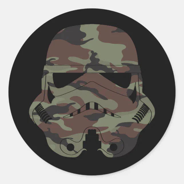 Camouflage Stormtrooper Helmet Classic Round Sticker | Zazzle