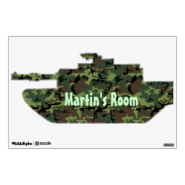 Camouflage Tank Custom Door Sign Wall Decal | Zazzle
