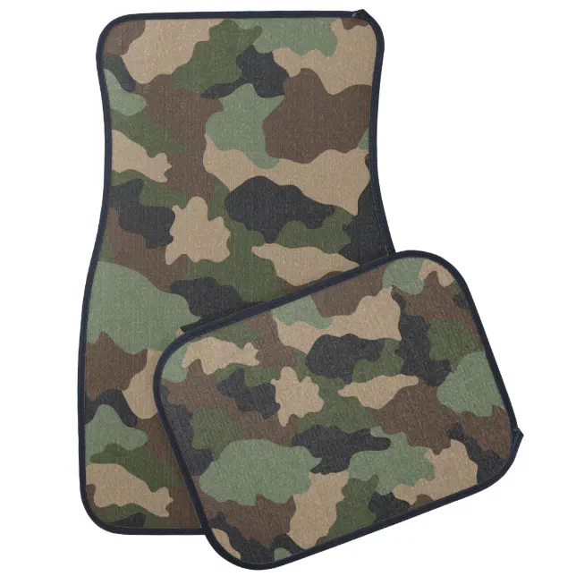 Camouflage Woodland Camo Khaki Tan Black Car Floor Mat | Zazzle