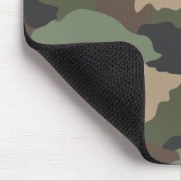 Camouflage Woodland Camo Khaki Tan Black Mouse Pad | Zazzle