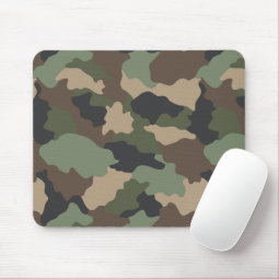Camouflage Woodland Camo Khaki Tan Black Mouse Pad | Zazzle