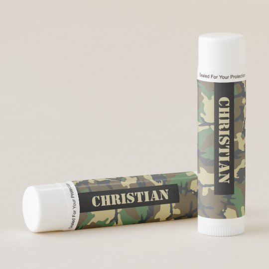 Camouflaged Military Green Themed Personalized Lip Balm | Zazzle.com