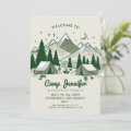 Camp Bach Camping Green 3-Day Bachelorette Party Invitation | Zazzle