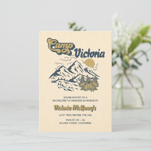 Camp Bachelorette Itinerary Girls Weekend Party Invitation | Zazzle