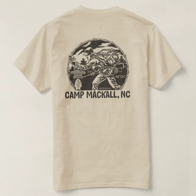 'Camp Mackall' - triple canopy - back T-Shirt | Zazzle