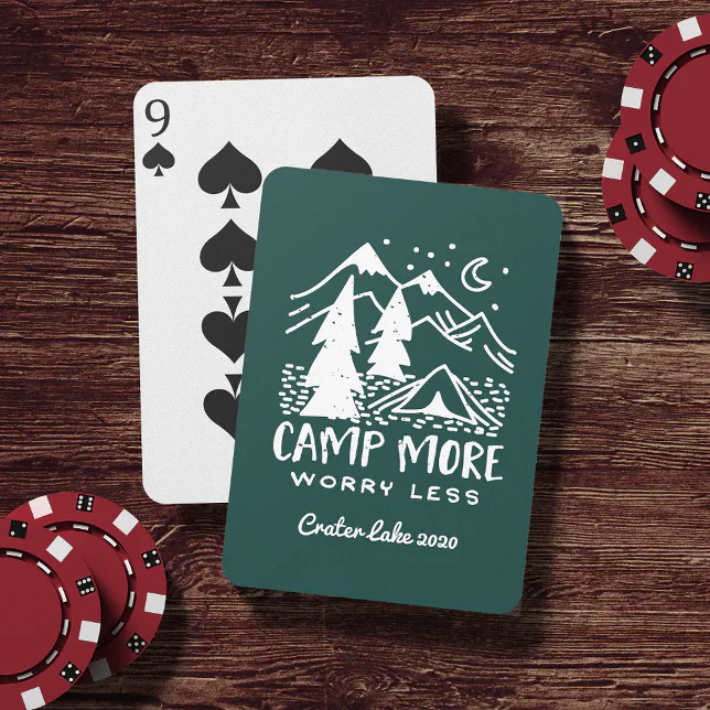 Camp More, Worry Less | Custom Camping Poker Cards | Zazzle