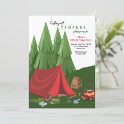 Camp Out Invitation | Zazzle