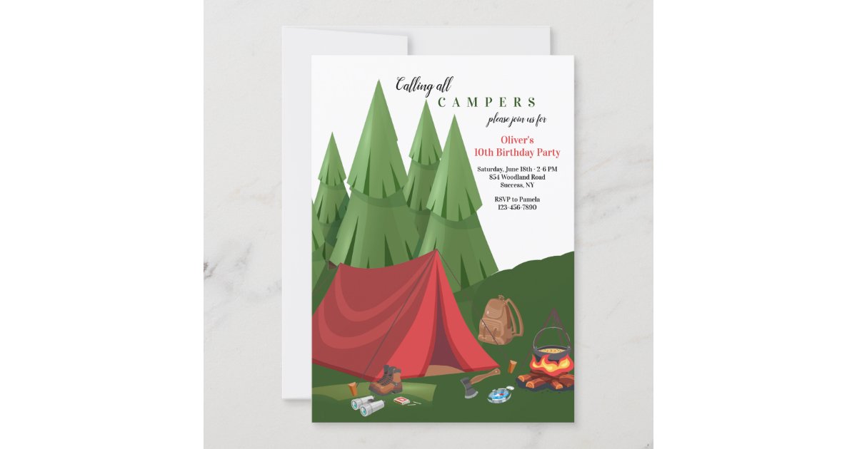 Camp Out Invitation | Zazzle
