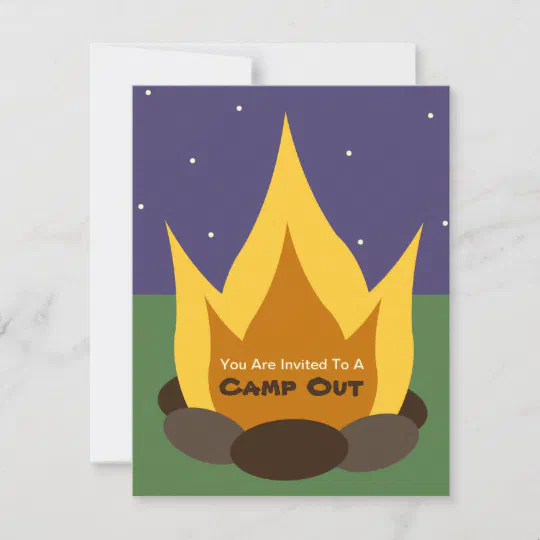 Camp Out Invitation - Camp Fire | Zazzle.com
