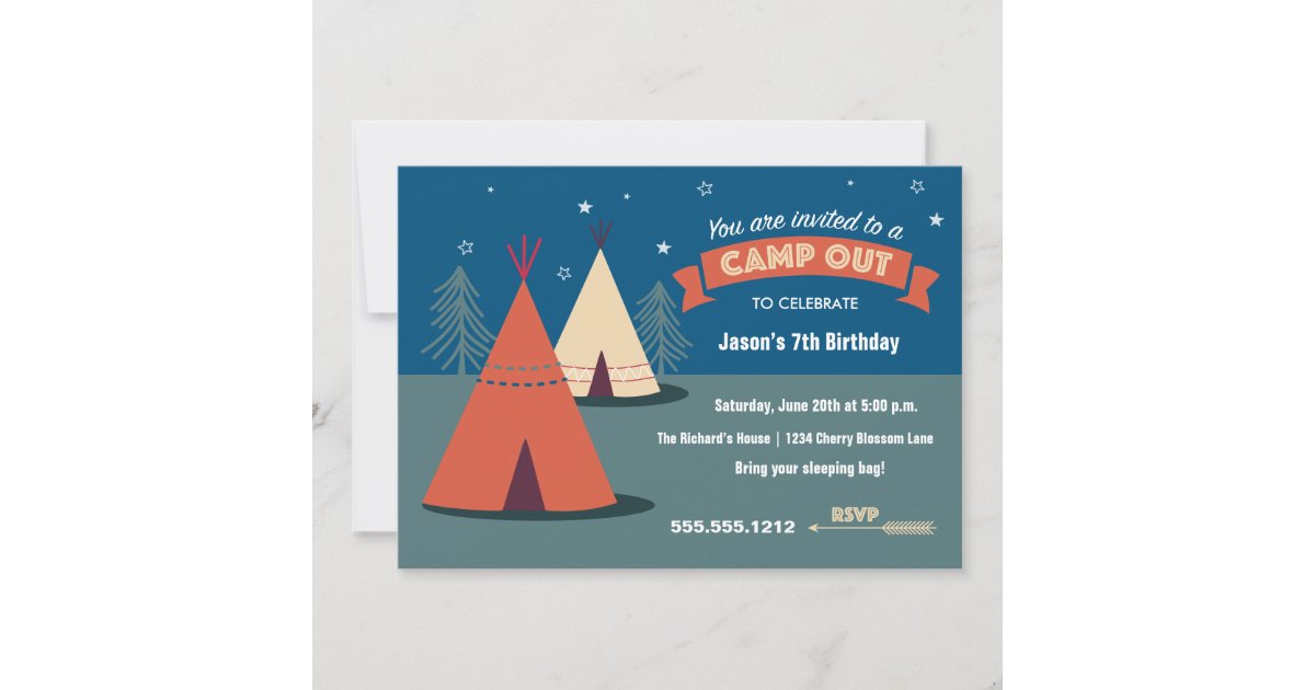 Camp Out Party Invitation | Zazzle