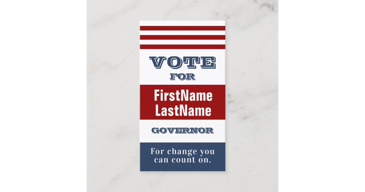 Campaign Election Political Template Business Card | Zazzle